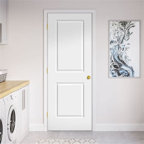 Masonite 24 In X 80 In Primed Solid Core 2 Panel Right Hand Molded