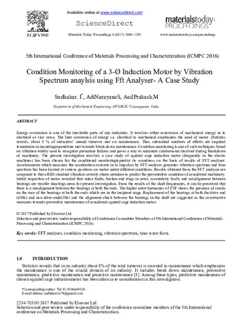 pdf condition monitoring of a 3 Ø induction motor by vibration