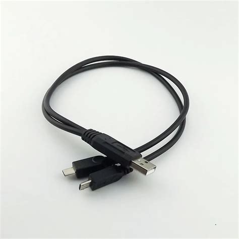 1pc USB 2 0 A Male Plug To Dual Micro USB Male Y Splitter Data Charge Adapter Cable 30cm In Data