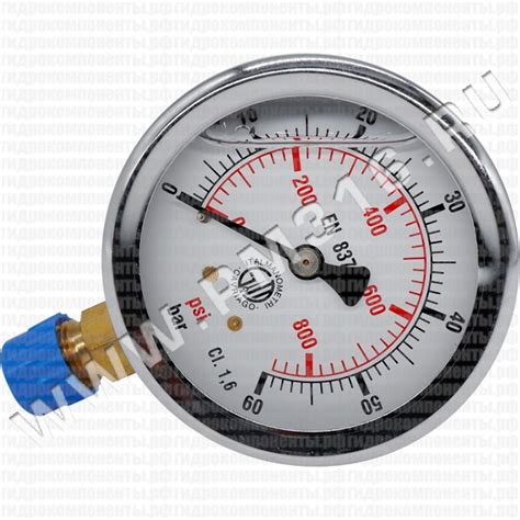 MGR-60-BAR/PSI-A (M635RL060) МАНОМЕТР ГИДРАВЛИЧЕСКИЙ 63 ММ, 0 - 60 БАР ...