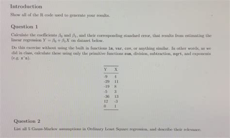 Solved Introduction Show All Of The R Code Used To Generate Chegg