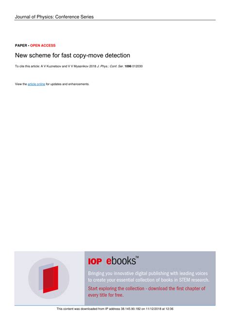 Pdf New Scheme For Fast Copy Move Detection