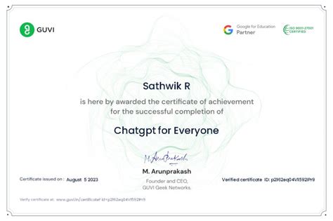 Sathwik R On Linkedin Just Completed The Chat Gpt Certificate Program