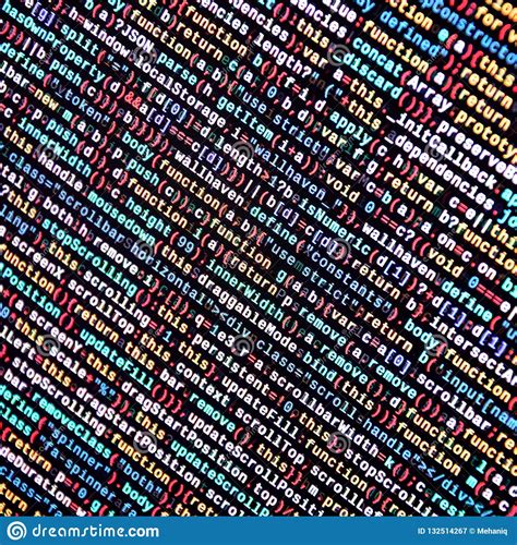 Javascript Functions Variables Objects Monitor Closeup Of Function Source Code Stock Image