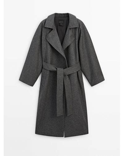 Gray Massimo Dutti Coats For Women Lyst
