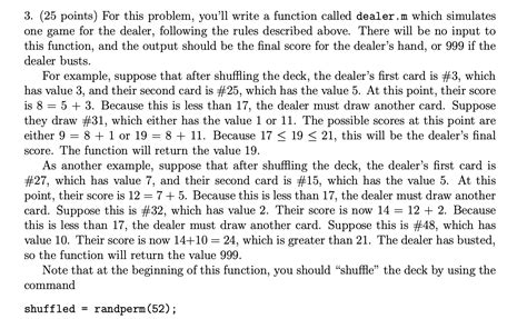 3 25 points for this problem you ll write a
