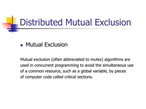 Ppt Distributed Mutual Exclusion Powerpoint Presentation Free