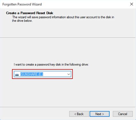 Create A Password Reset Disk For A Local Account In Windows 10