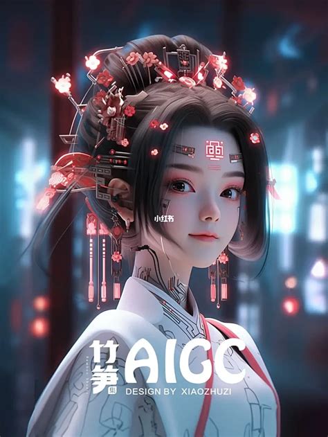 【aigc】3d国风赛博少女 Midjourney