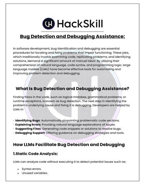 Bug Detection And Debugging Assistance Pdf Software Bug Debugging