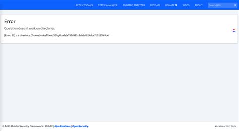 Bug Operation Doesnt Work On Directories When Analyzing Apk · Issue 2106 · Mobsfmobile