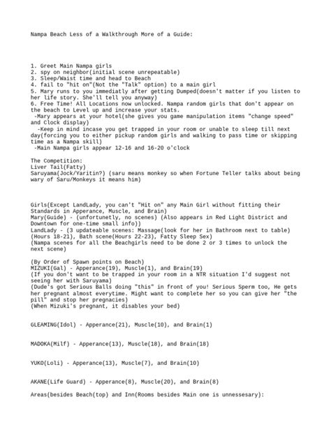 Nampa Beach Walkthrough Pdf