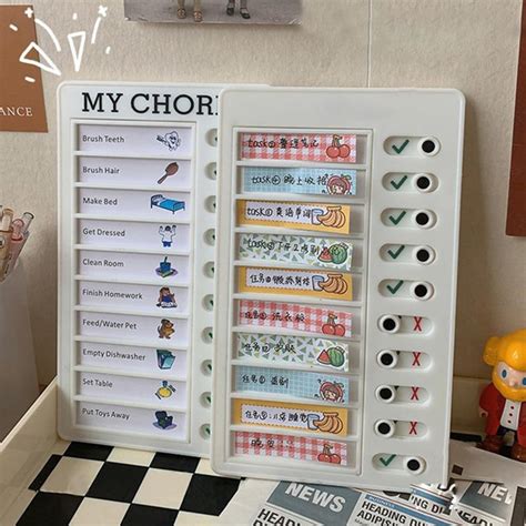 Daily Task Planning Board Detachable Chores Checklist Board Wall Hanging Memo Plastic Board
