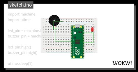 Stimulate Led Buzzer Using Raspberrypi Pico Connections And Programin Wokwi Com Wokwi ESP