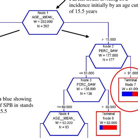 An Example Of A Cart ® Output Tree Red In The Terminal Nodes