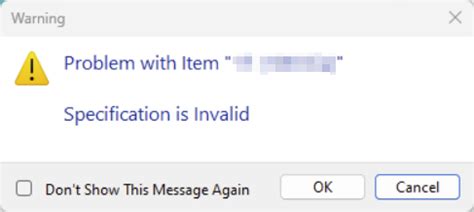 Problem With Item Specification Is Invalid When Editing Items In Fabrication