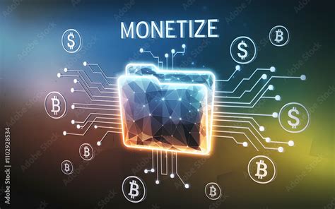 Ilustración De Stock Monetize Your Digital Assets A Futuristic Concept