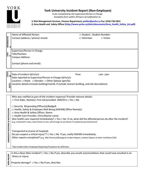 Generic Incident Report Template