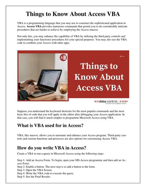 Ppt Things To Know About Access Vba Powerpoint Presentation Free Download Id11185096