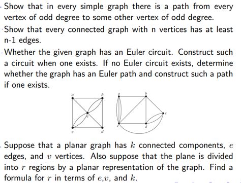 Solved Show That In Every Simple Graph There Is A Path From
