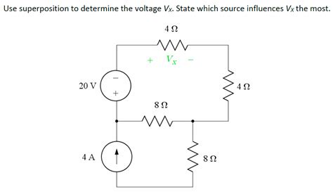 Solved Use Superposition To Determine The Voltage VX State Chegg