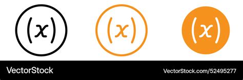 Variable Symbol Icon Set Mathematical For Science Vector Image