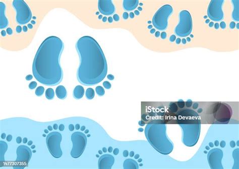 아기 발자국 디자인에 대한 창의적인 추상적인 배경 벡터 발에 대한 스톡 벡터 아트 및 기타 이미지 발 아이 패턴 Istock