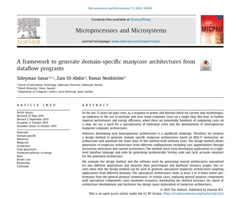 Ogawa Tadashi On Twitter A Framework To Generate Domain Specific Manycore Architectures