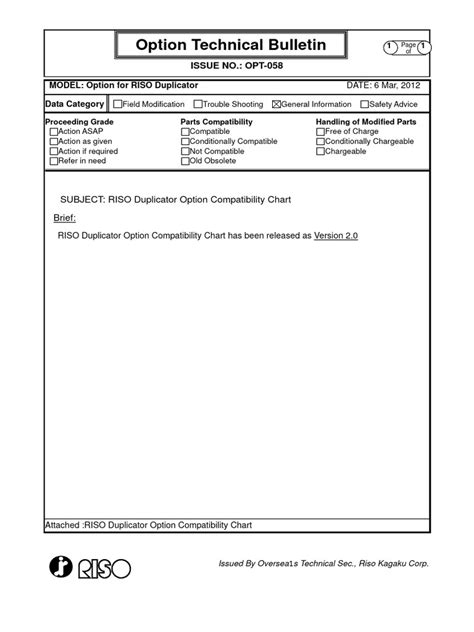 Riso Duplicator Option Compatibility Chart V20 Download Free Pdf