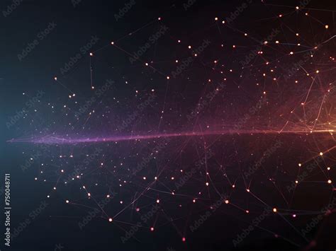 Pulsating Particles Futuristic Plexus Tech Background Digital