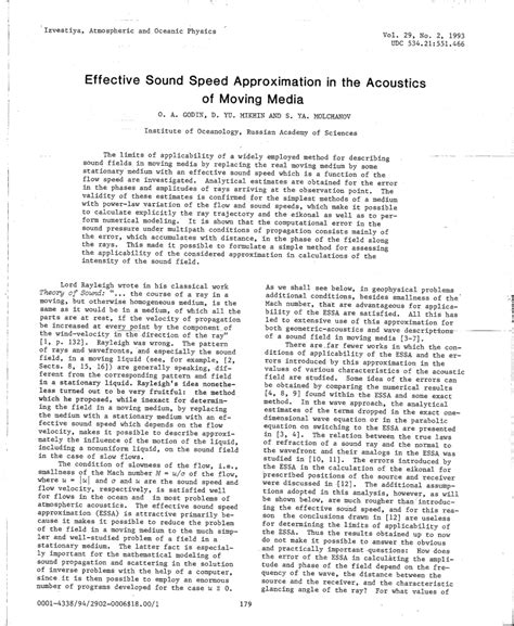 pdf effective sound speed approximation in the acoustics of moving media