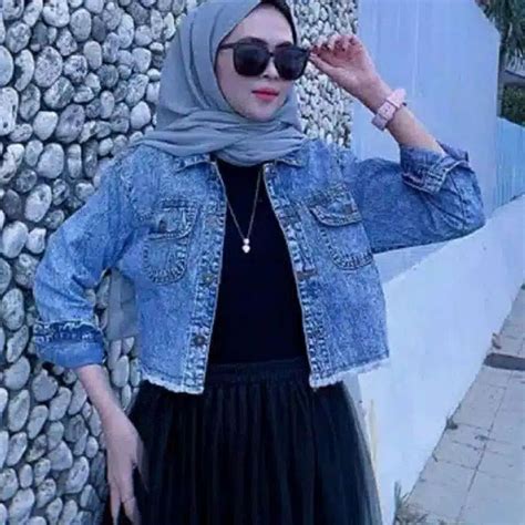 Jual Jaket Jeans Crop Wanita Cewek Cewe Rawis Jaket Jins Denim Jaket Murah Terbaru Terlaris Crop