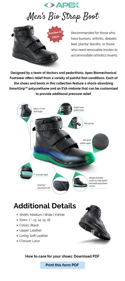 Apex Mens Bio Strap Diabetic Boot All For Legs Genially