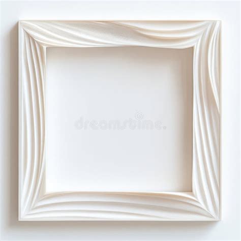 Elegant White Geometric Picture Frame With Intricate Wavy Design On A