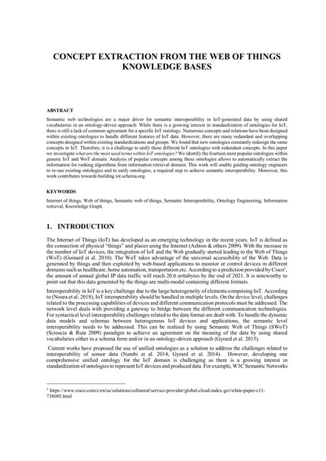 Pdf Concept Extraction From Web Of Things Knowledge Bases