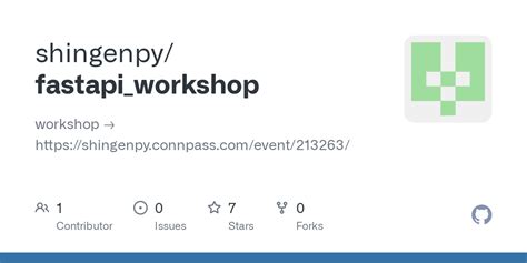 GitHub Shingenpy Fastapi Workshop Workshop Https Shingenpy Connpass Com Event