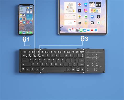 BOW Folding Multiple Devices Bluetooth Wireless Keyboard Foldable Protable Keyboard CNC Numeric