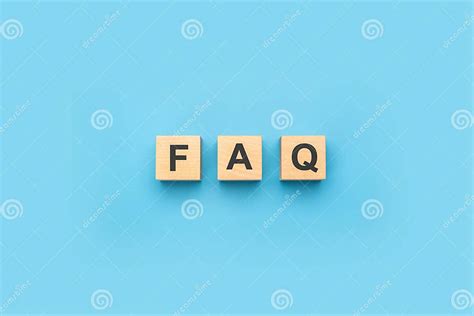 Faq Frequently Asked Questions Text On Wooden Cubes Blue Background Information Problem And