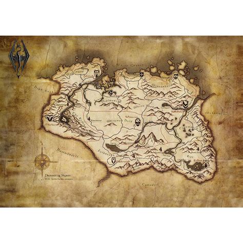Map Of Skyrim The Elder Scrolls V Skyrim Poster Nerd Castle