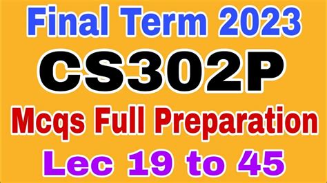 Cs302 Finalterm Preparation 2024cs302 Finalterm Preparationcs302 Finalterm Mcqs 2024 Youtube