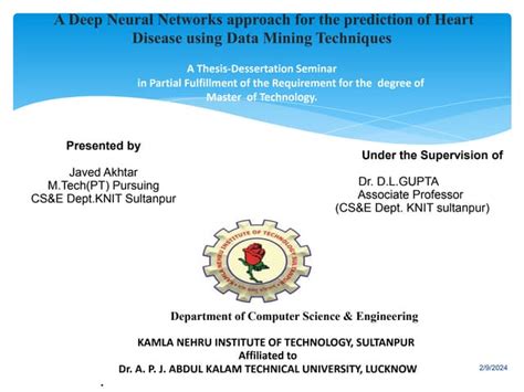 Deep Learning For Heart Disease Classification And Detectionpptx