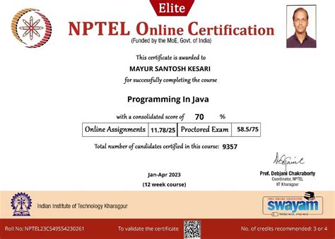 mayur kesari on linkedin thrilled to announce my java programming certification from…