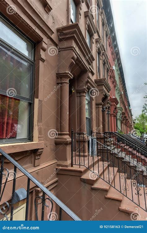 Harlem Brownstones New York City Stock Image Image Of Preservation