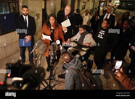 James Bascoe Smith As His Aunt Rachel Duncan Speaks To The Media Outside The Old Bailey London