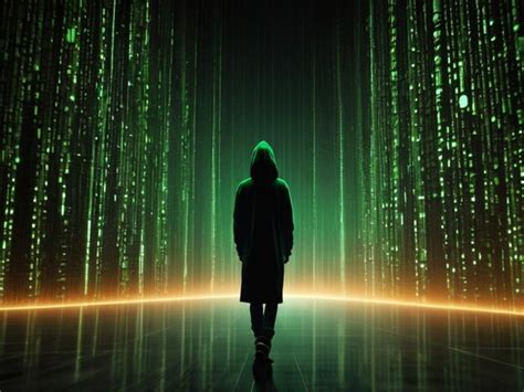 Cyber Security Hacker With Binary Background Premium Ai Generated Image