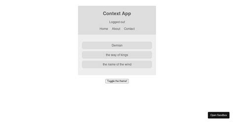 Usecontext Api Codesandbox