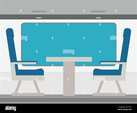 Passenger Train Inside Flat Style Vector Illustration Stock Vector