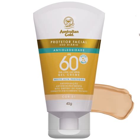 Protetor Solar Facial Australian Gold Fps60 Cor 1 40g Australian Gold