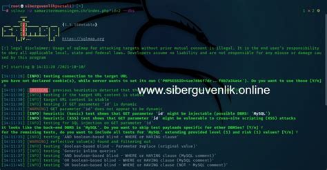Kali Linux Sqlmap Nedir Nasıl Kullanılır Siber Güvenlik Portalı