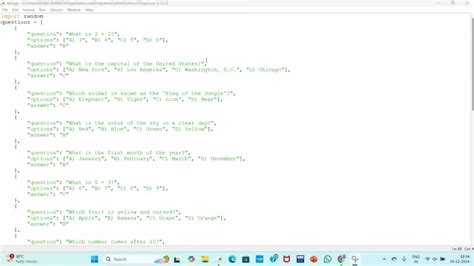 Python Programming Quizapp Learningthroughcoding Codingprojects